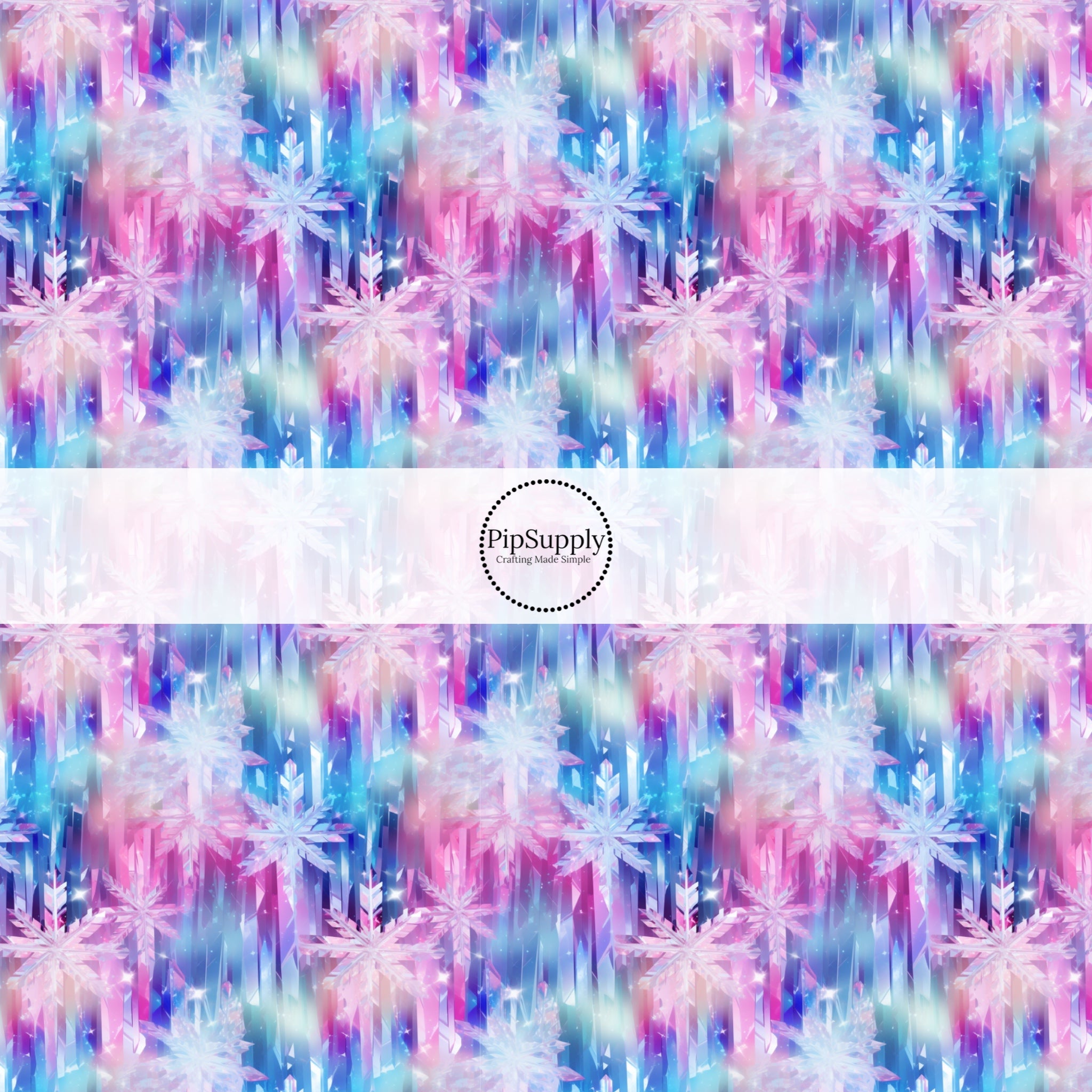 Pastel Frozen Snowflake Fabric By The Yard - Frozen Snowflakes Fabric ...