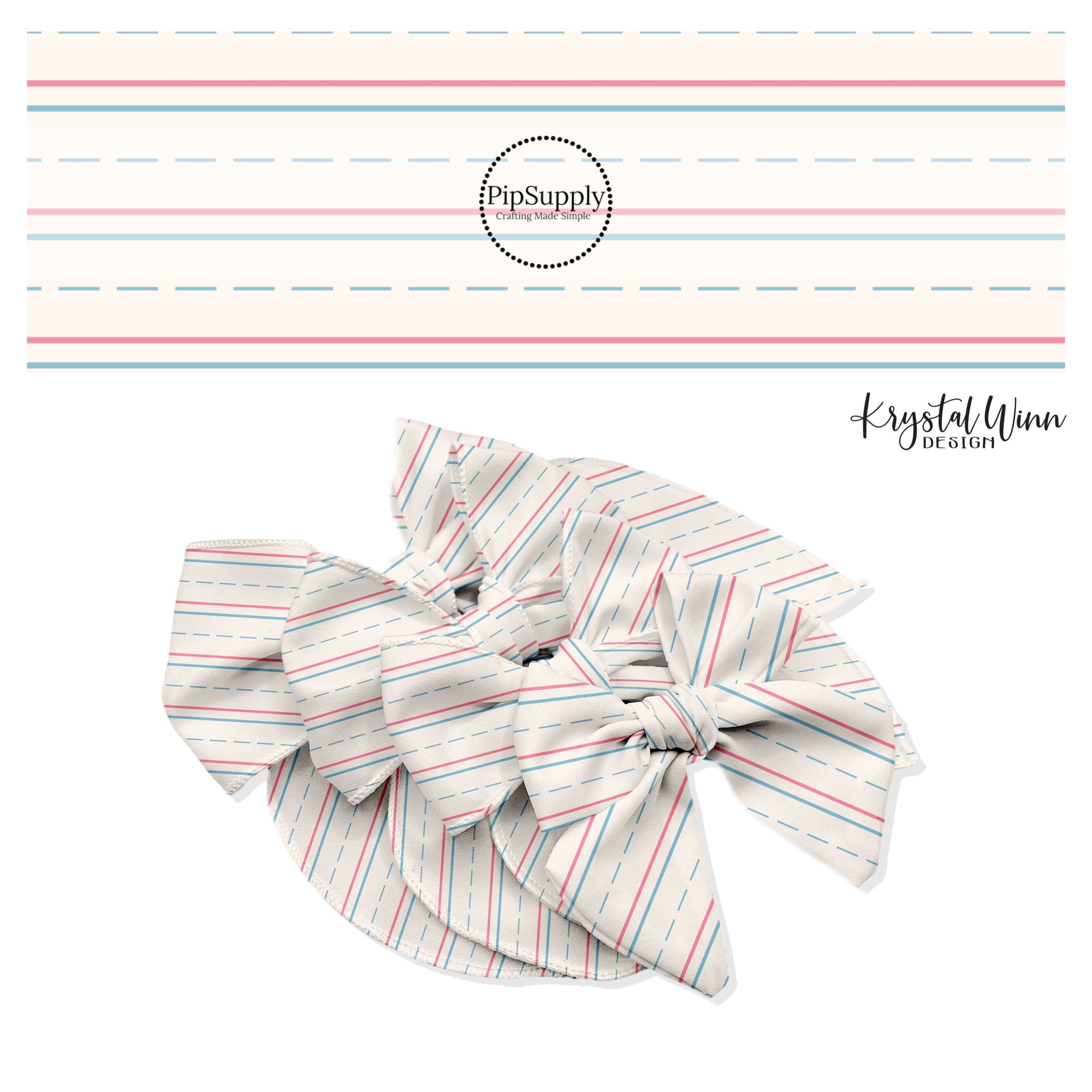 Cream School Paper Bow Strips - Lined Paper Bow Strips - School Bows ...