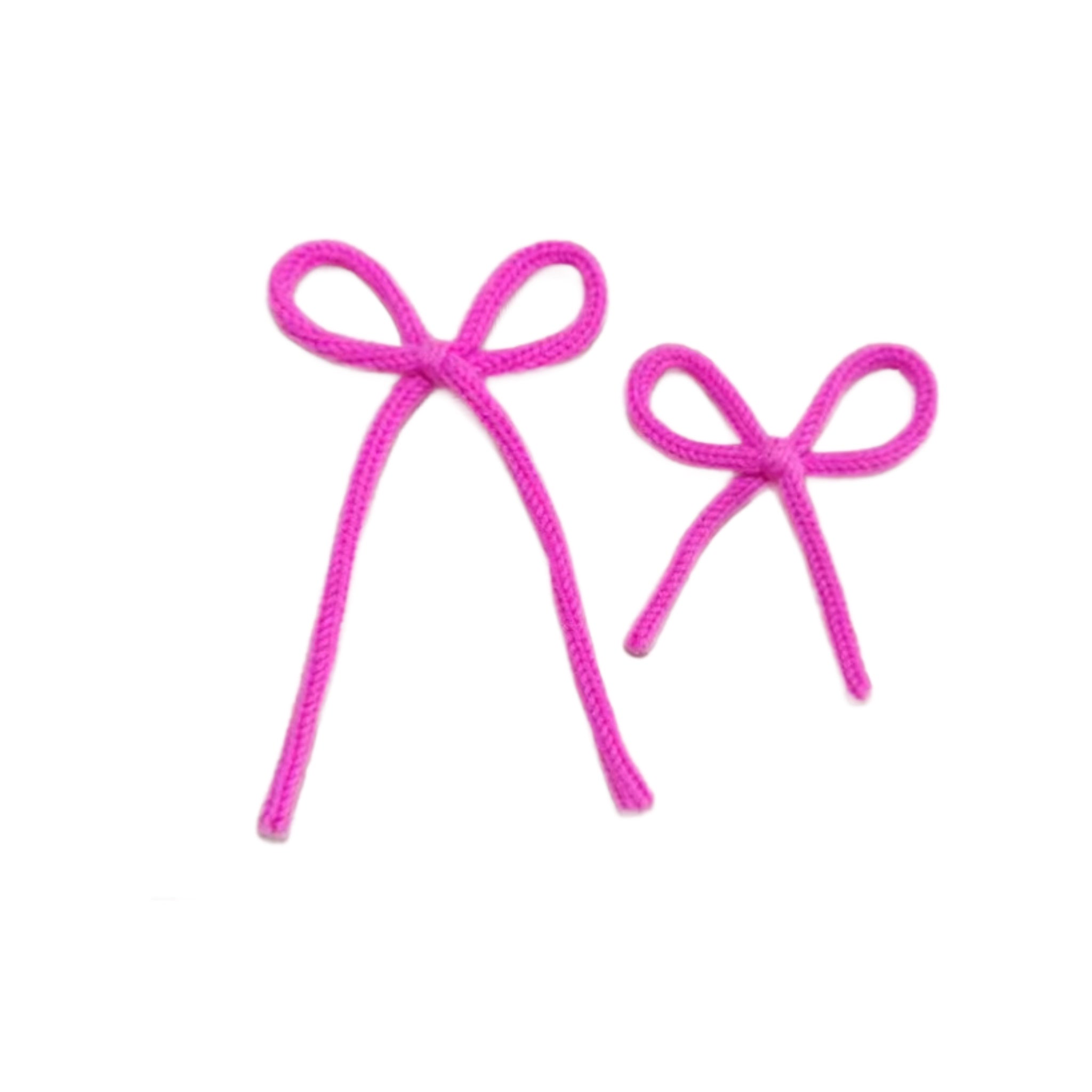 Spring Ribbon Hair Bows - Hot Pink Dainty Simple Hair Bow w/ Clip – Pip ...