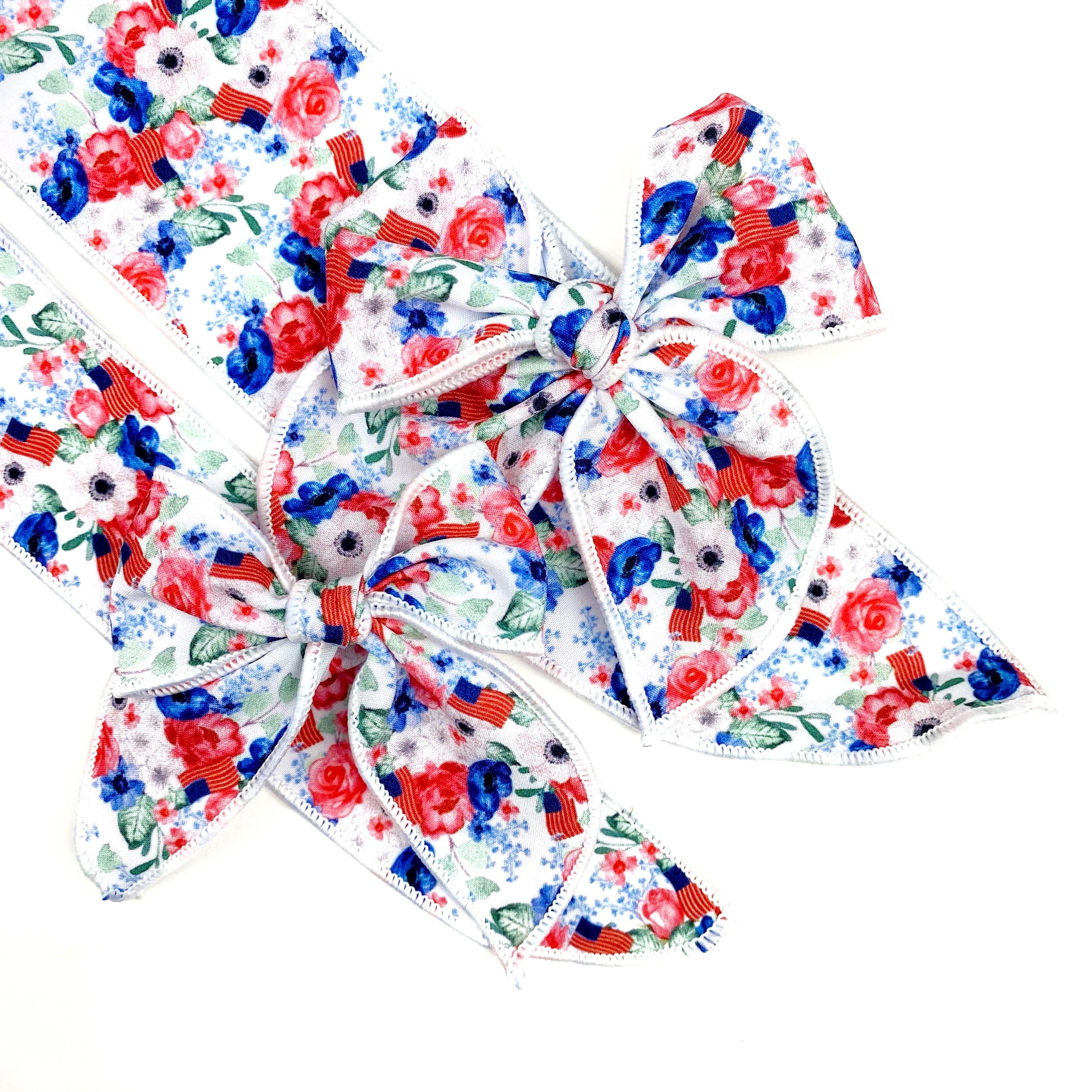 Patriotic Fabric Bow Strips - American Beauty Floral JB Effortless Bow ...