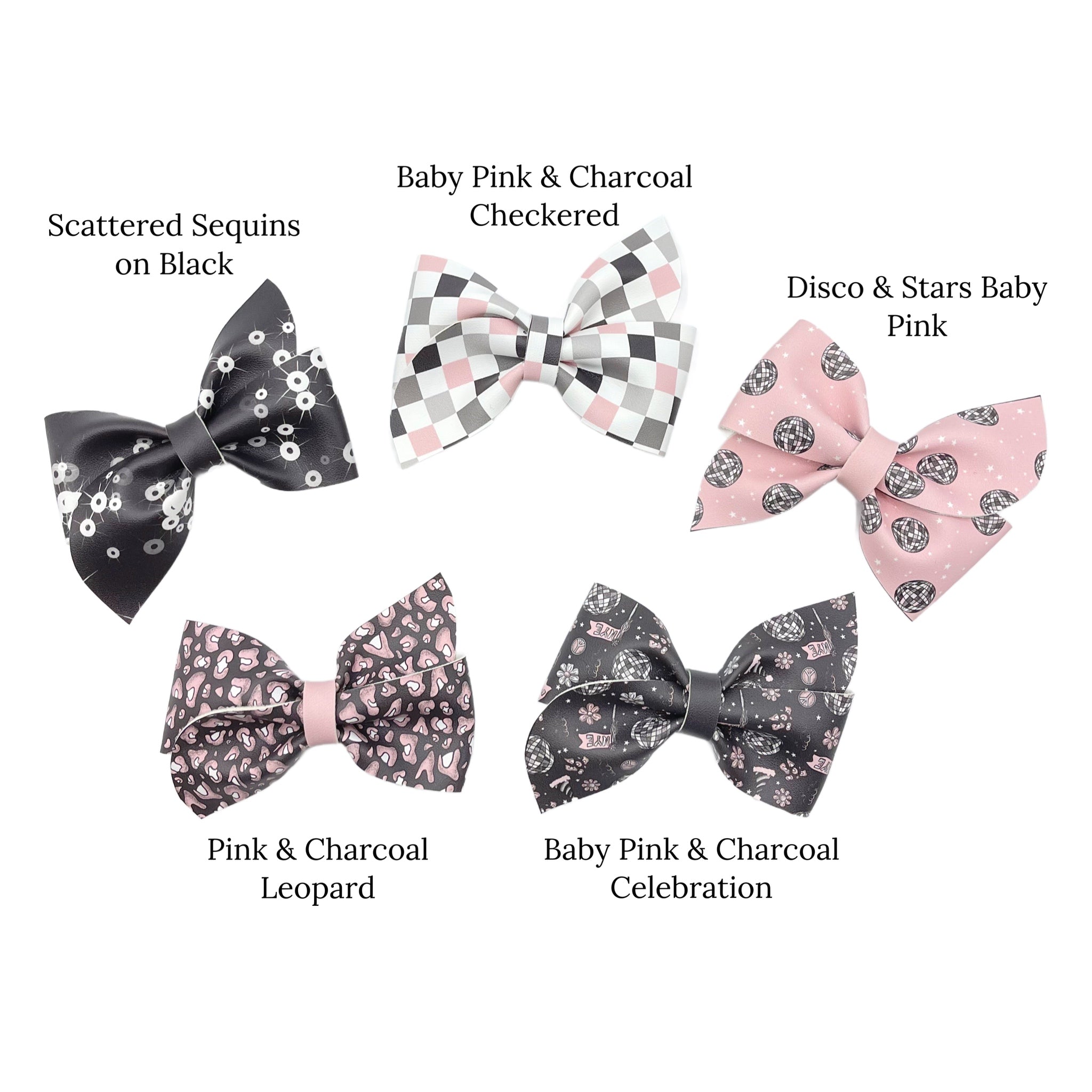 Pink and Gray New Year Celebration Hair Bows - Party in Pink Pinwheel ...