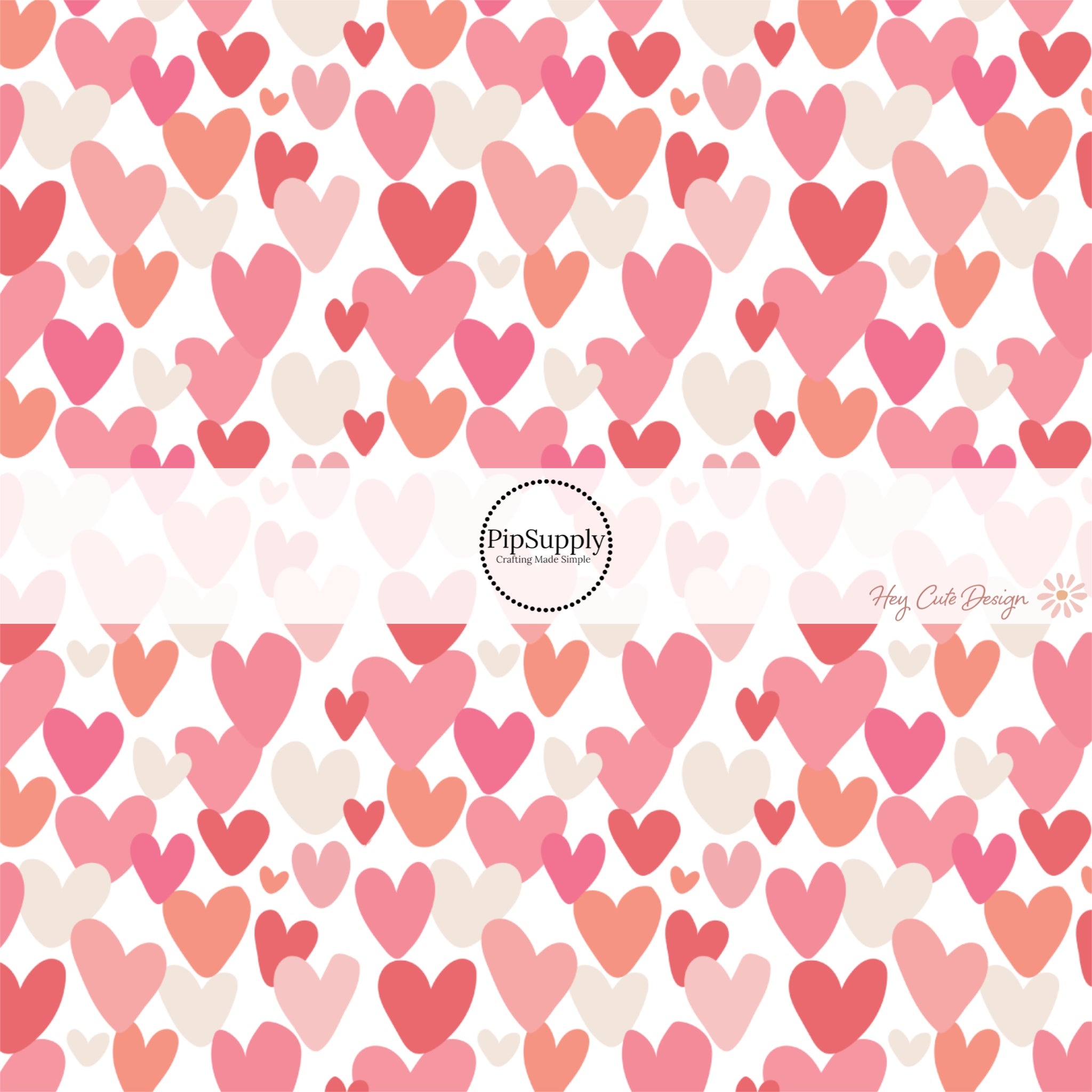 Valentine's Day Hearts Fabric By The Yard - Pink Multi Layered Hearts ...