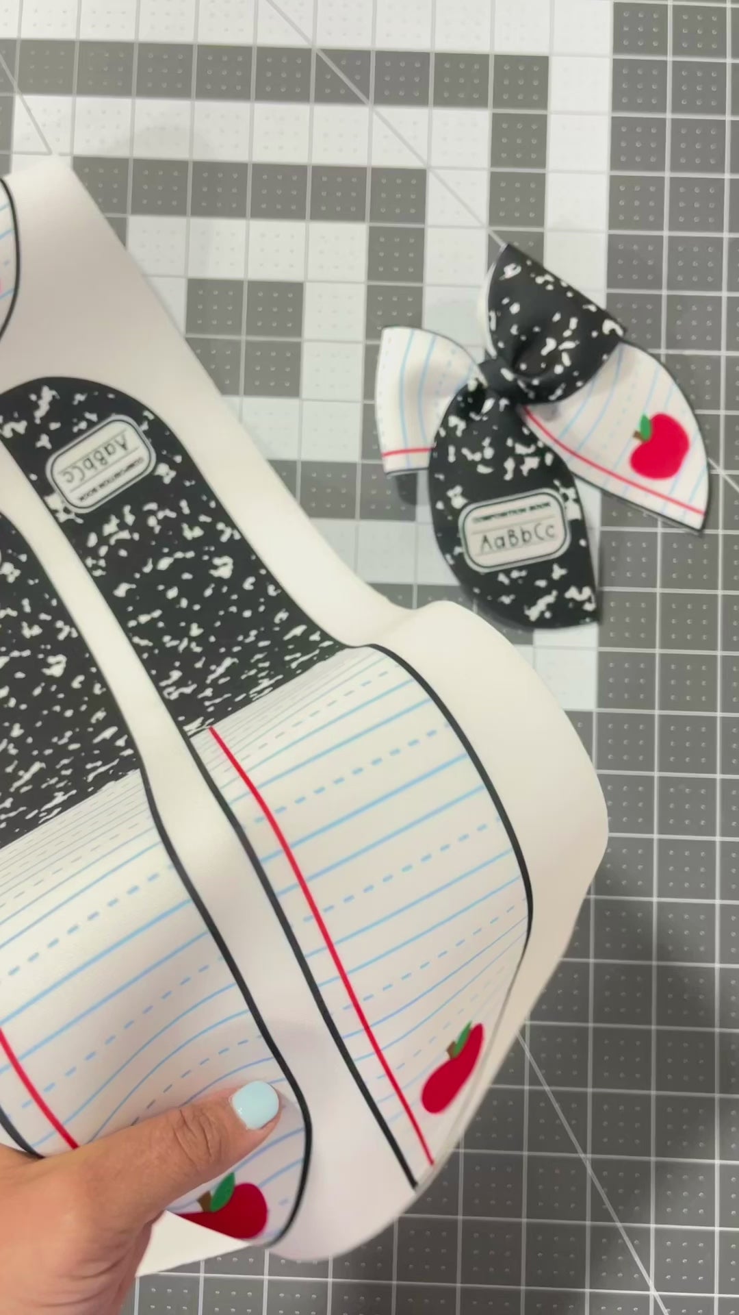 Lined Paper & School Notebook Sailor Neoprene Hair Bows - DIY - PIPS ...