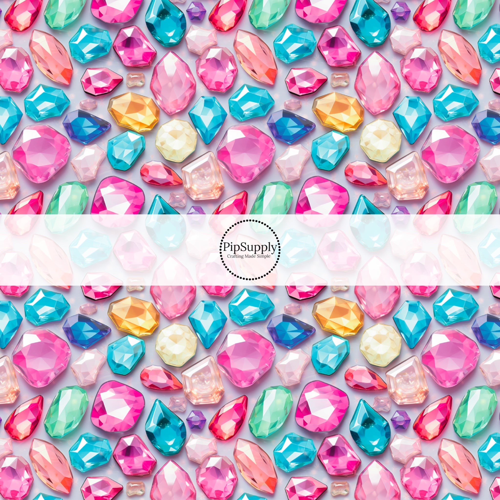 Colorful Gemstones Fabric By The Yard - Realistic Gemstones Fabric By ...