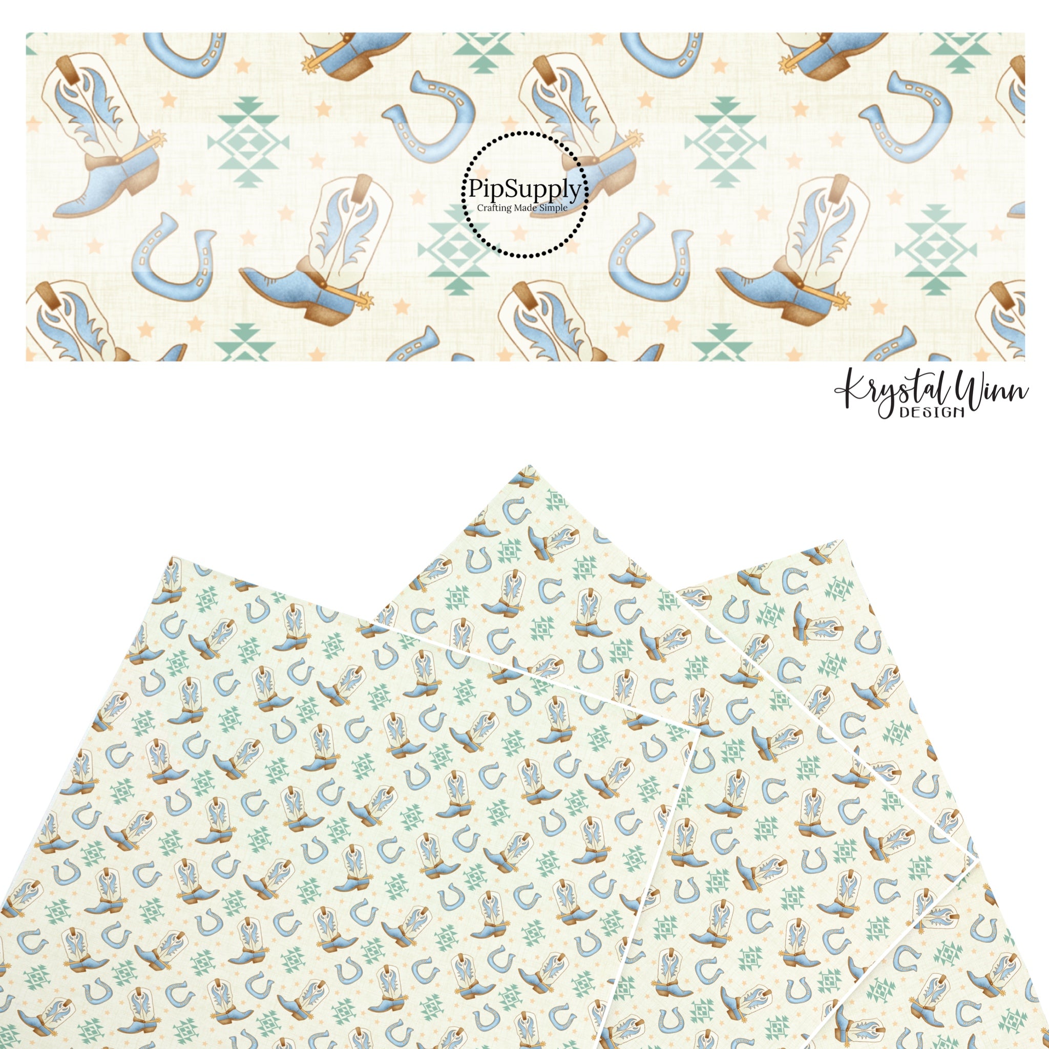 Summer Aztec Faux Leather Sheet - Rootin’ Tootin’ Cream Faux Leather ...