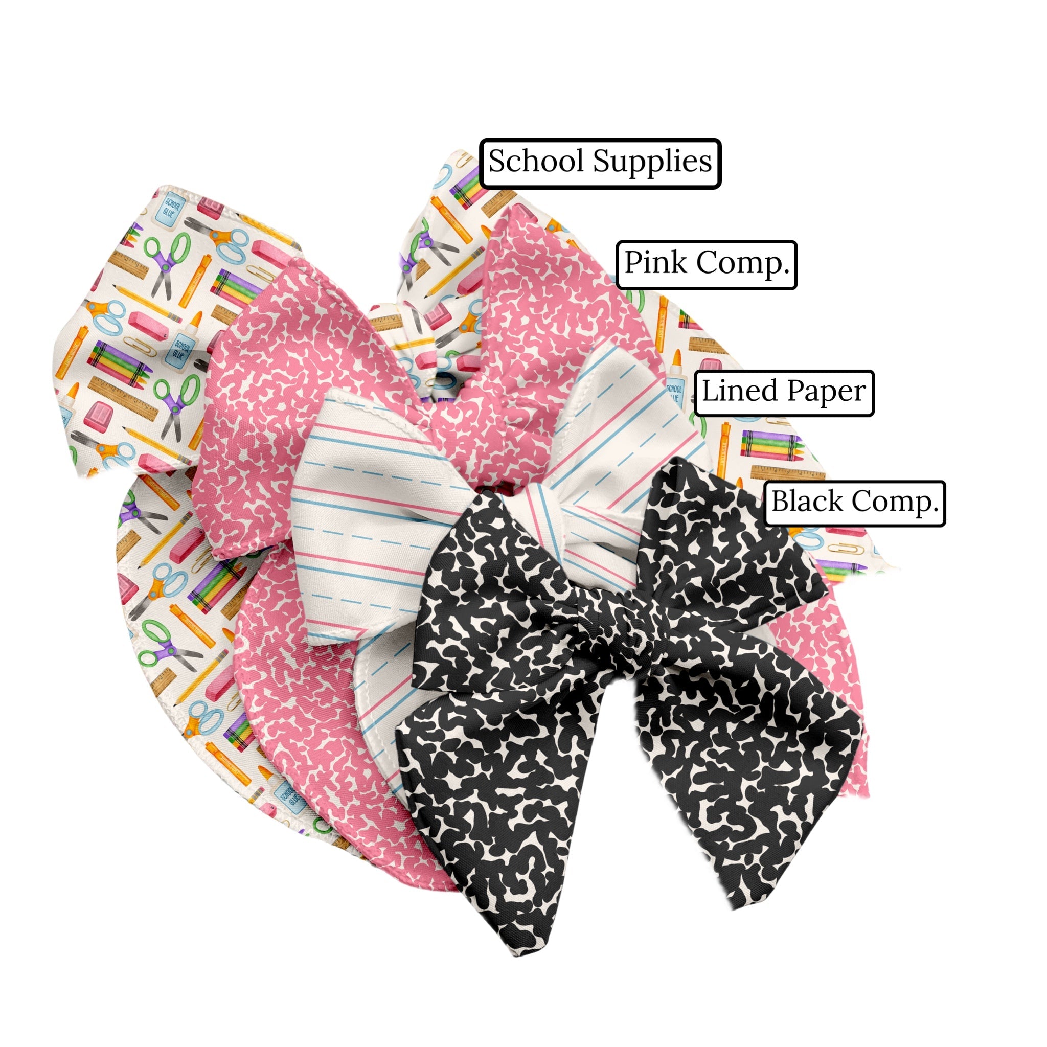 Cream School Paper Bow Strips - Lined Paper Bow Strips - School Bows ...