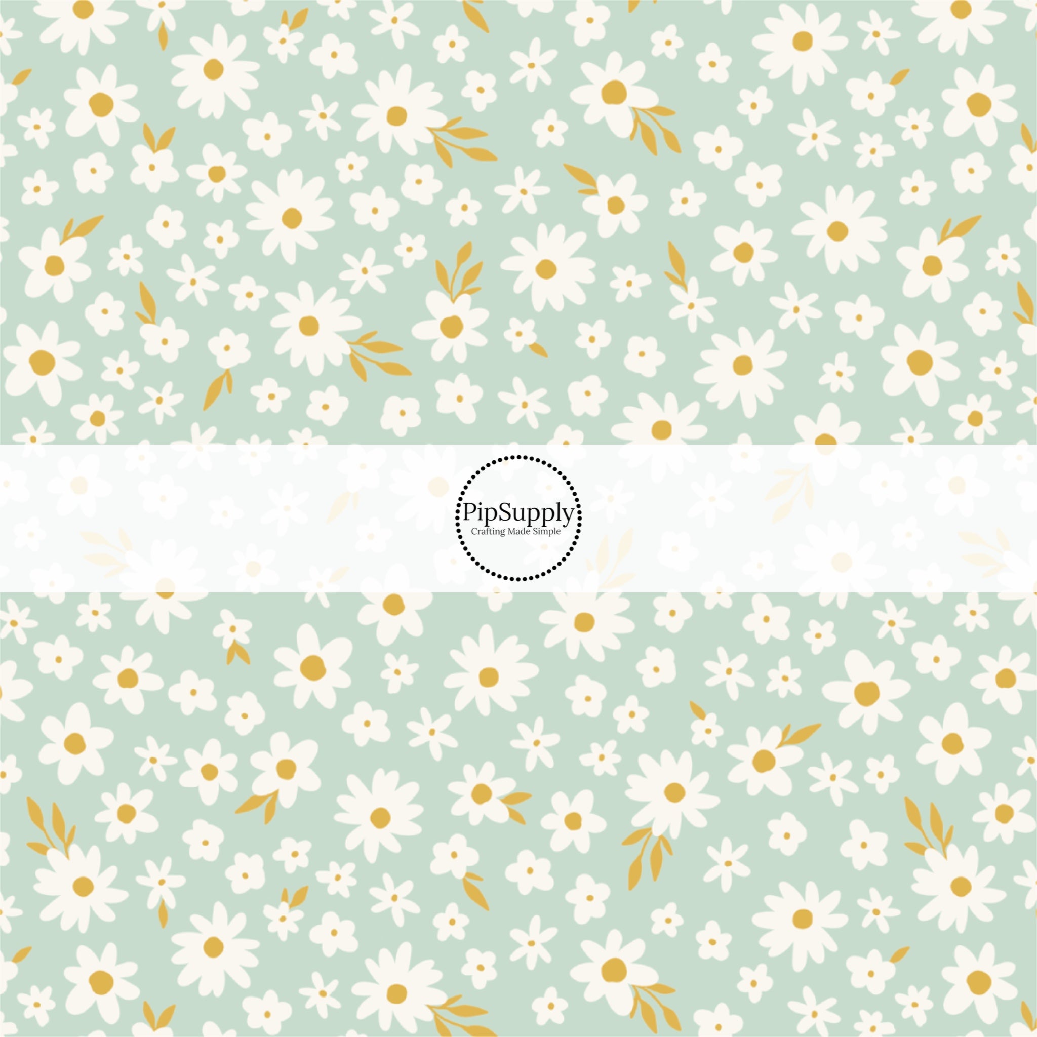 Spring Fabric By The Yard - Seafoam Sweet Spring Flowers Fabric - Sea ...