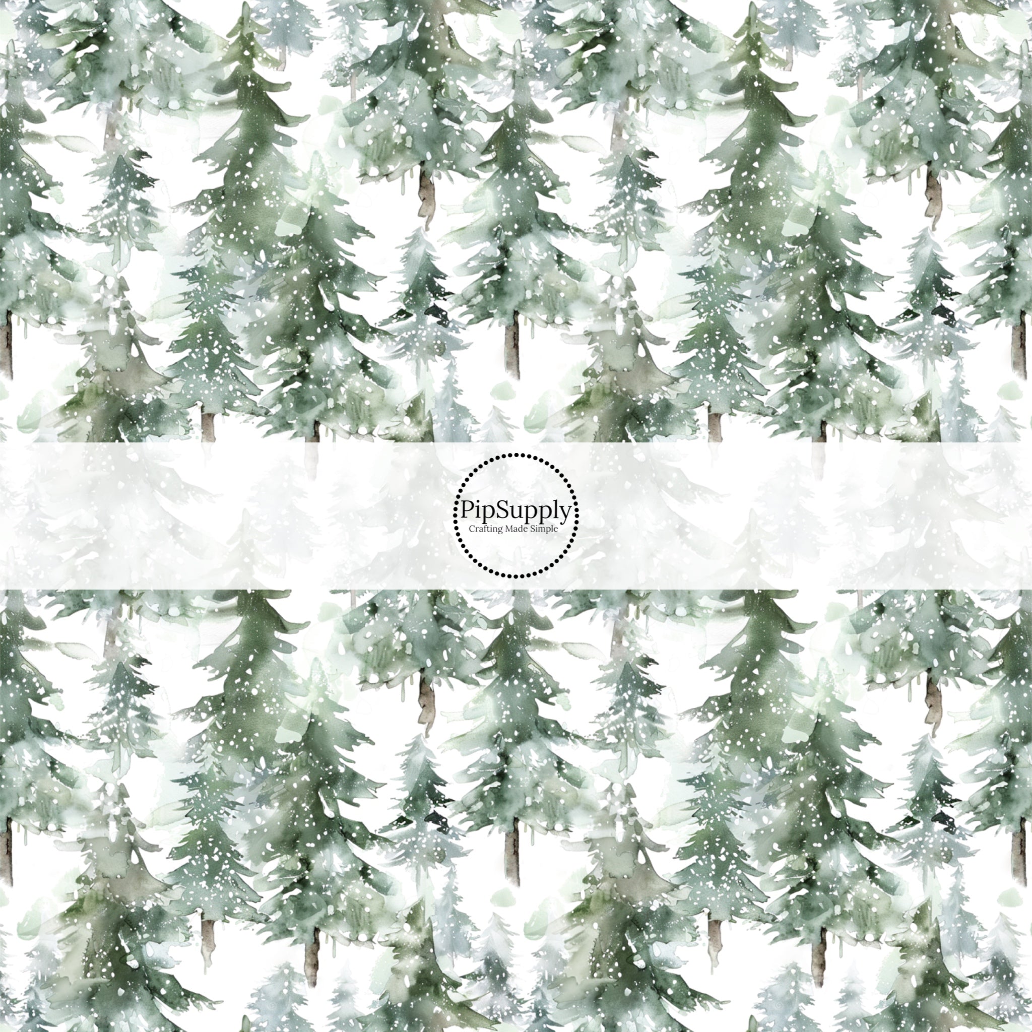 Winter Trees Fabric By The Yard - Snowy Pines Fabric By The Yard – Pip ...