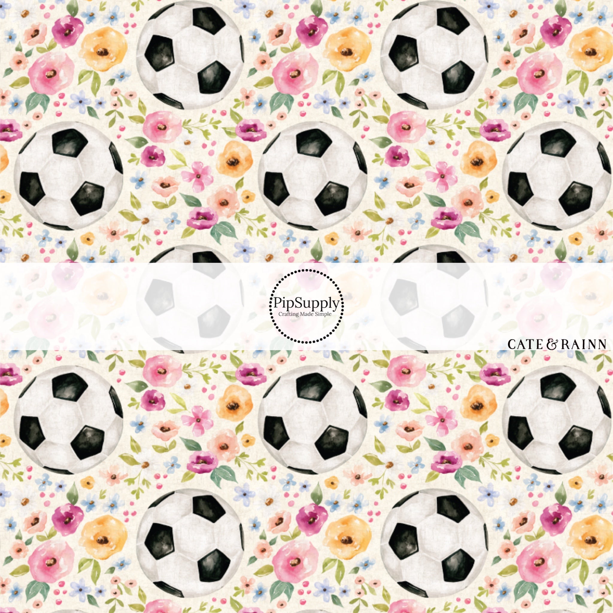 Sports Fabric By The Yard - Soccer Floral Fabric - Spring Fabric – Pip ...