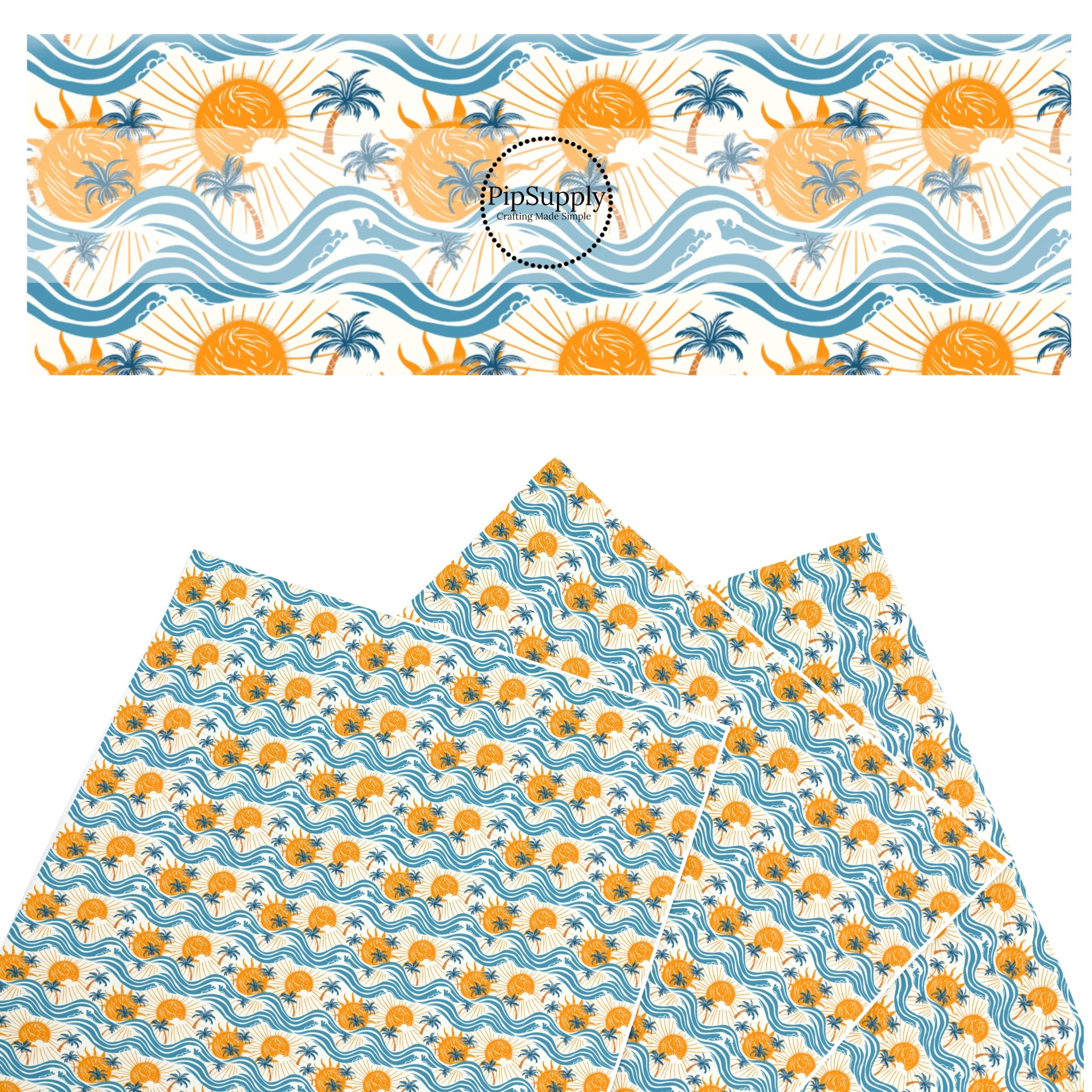 Tropical Faux Leather Sheets - Sun and Sea Faux Leather Sheets – Pip Supply