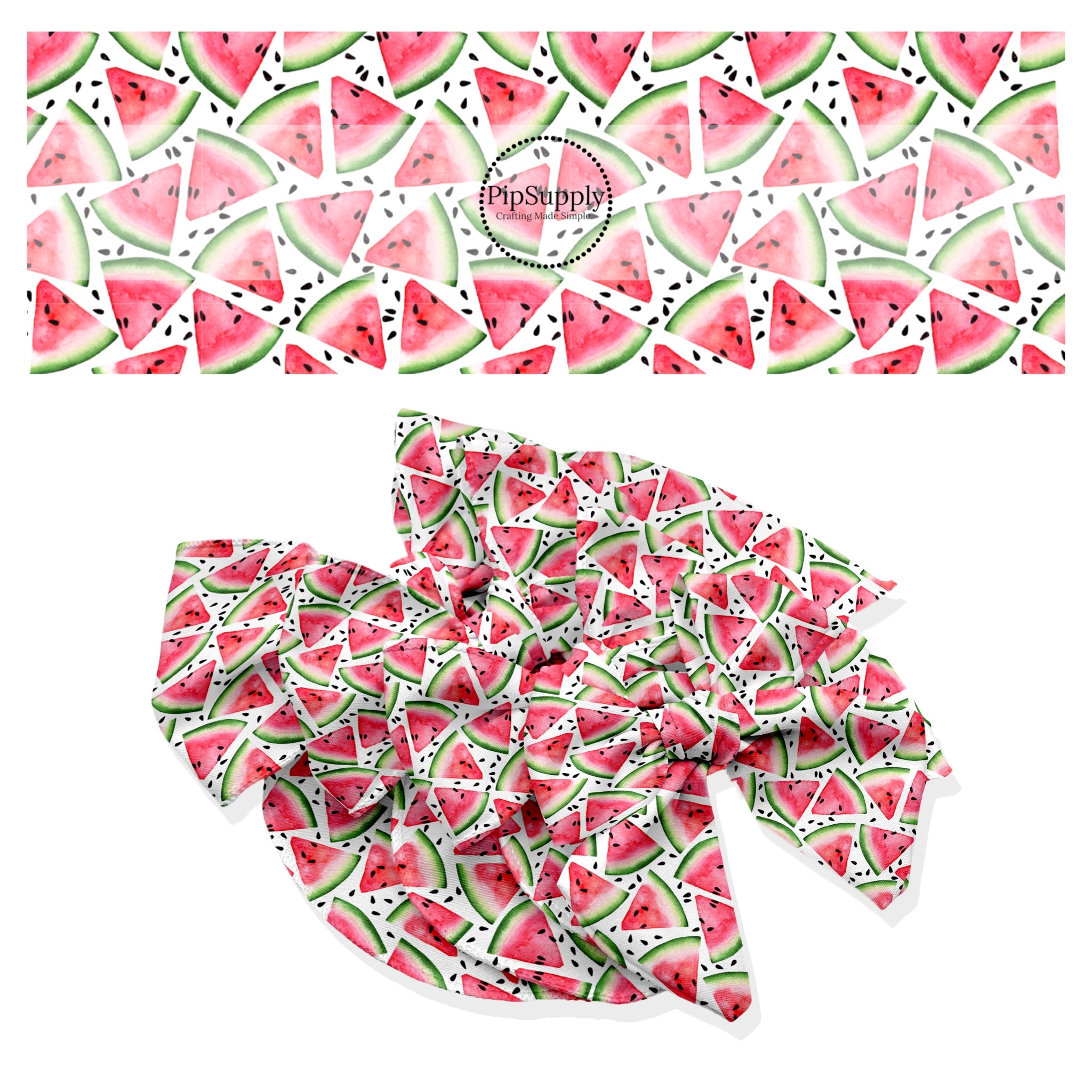 Watermelon Hair Bow Strips - Sweet Watermelon Hair Bow Strips – Pip Supply