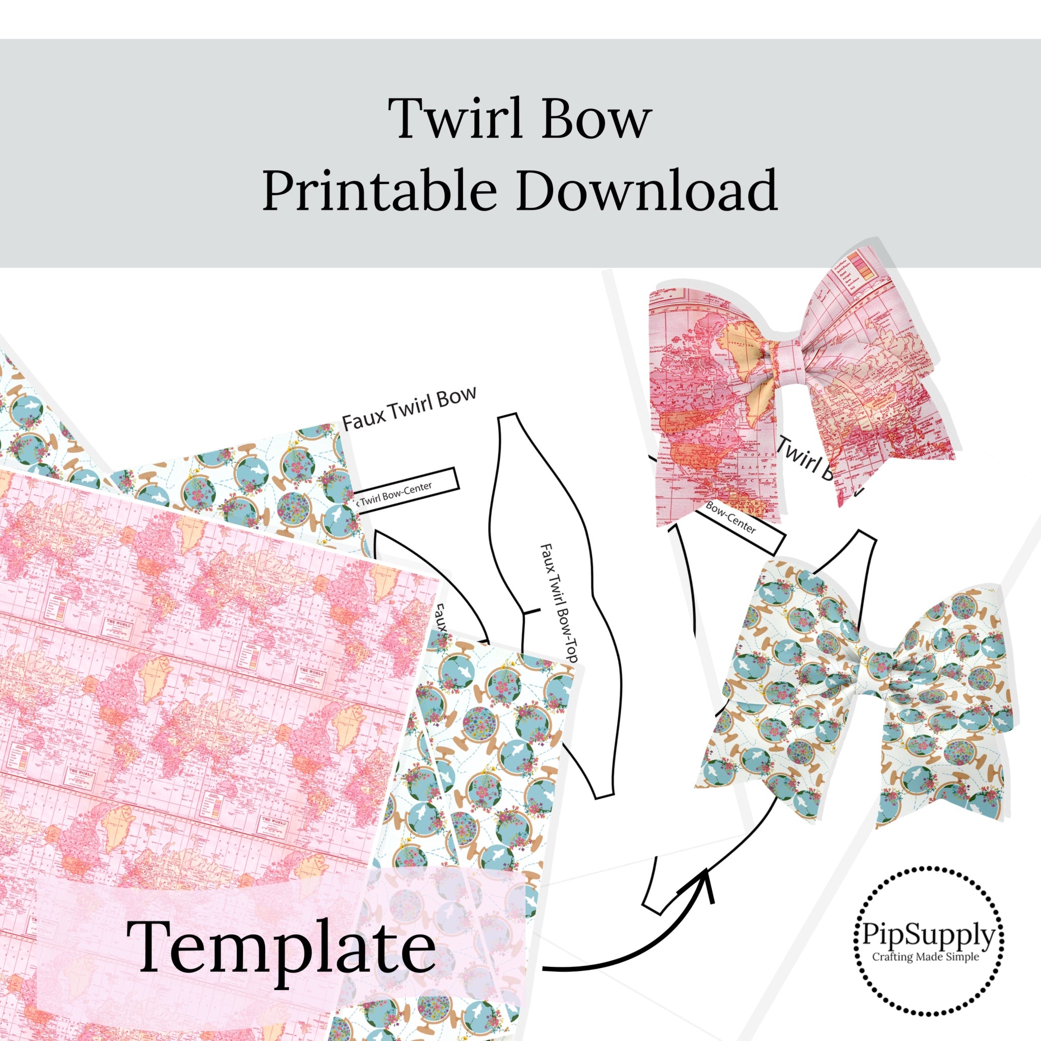 Printable Twirl DIY Hair Bow Template - Twirl Bow Printable Download ...