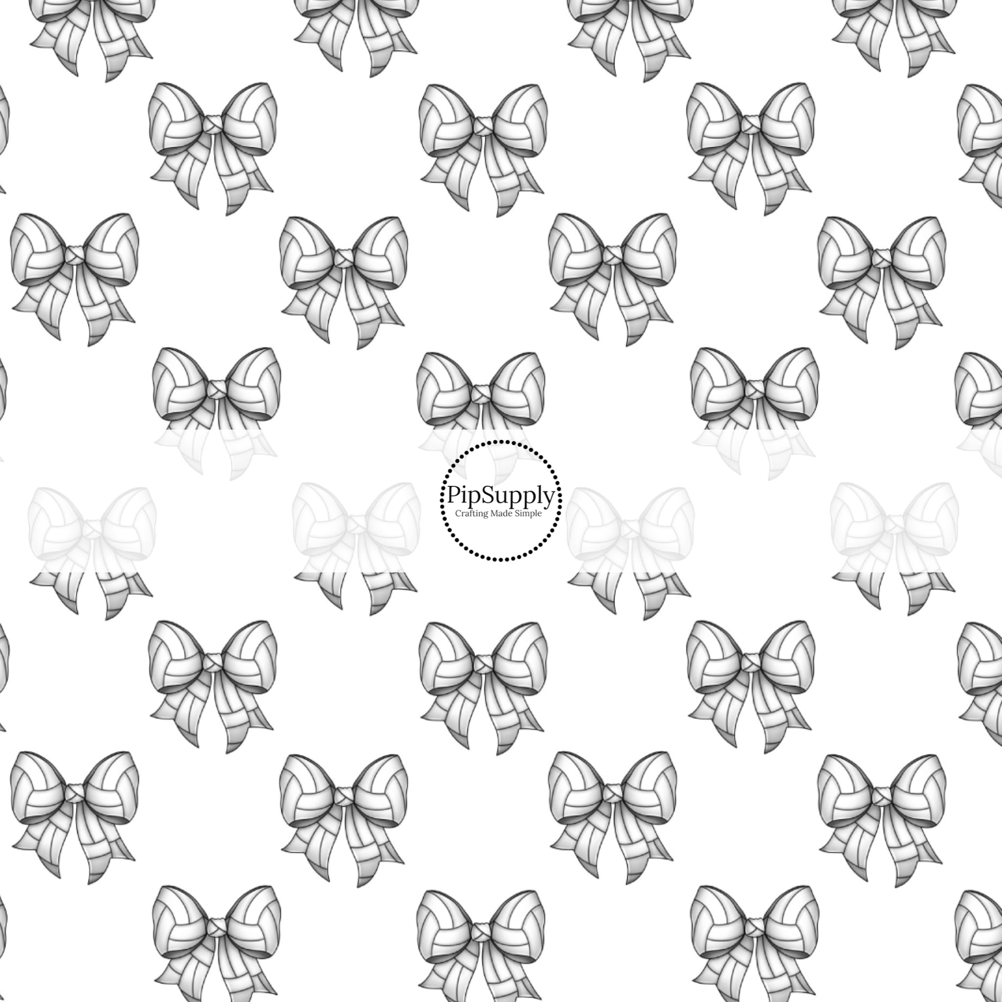 Sports Fabric By The Yard - Volleyball Bows Cream Fabric By The Yard ...