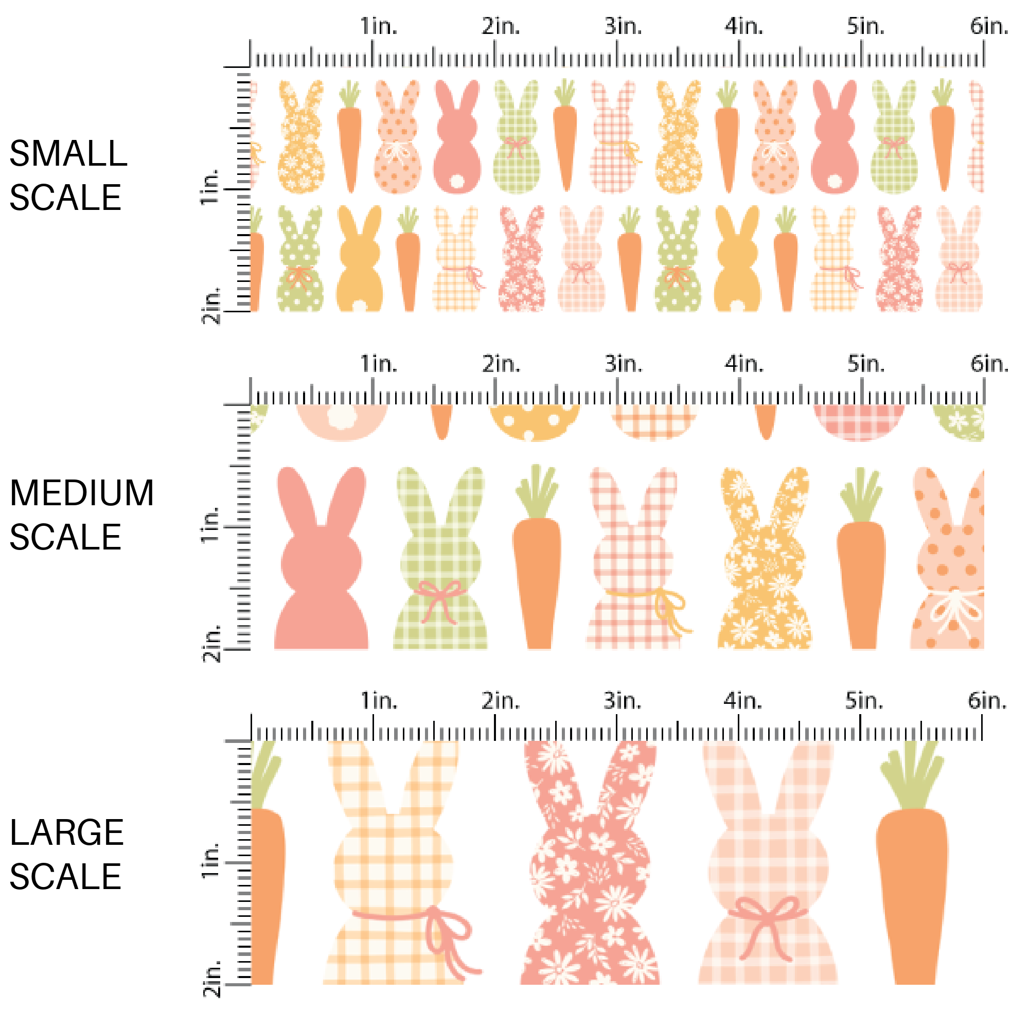 Spring Fabric By The Yard - Warm Toned Multi Patterned Bunnies Fabric ...