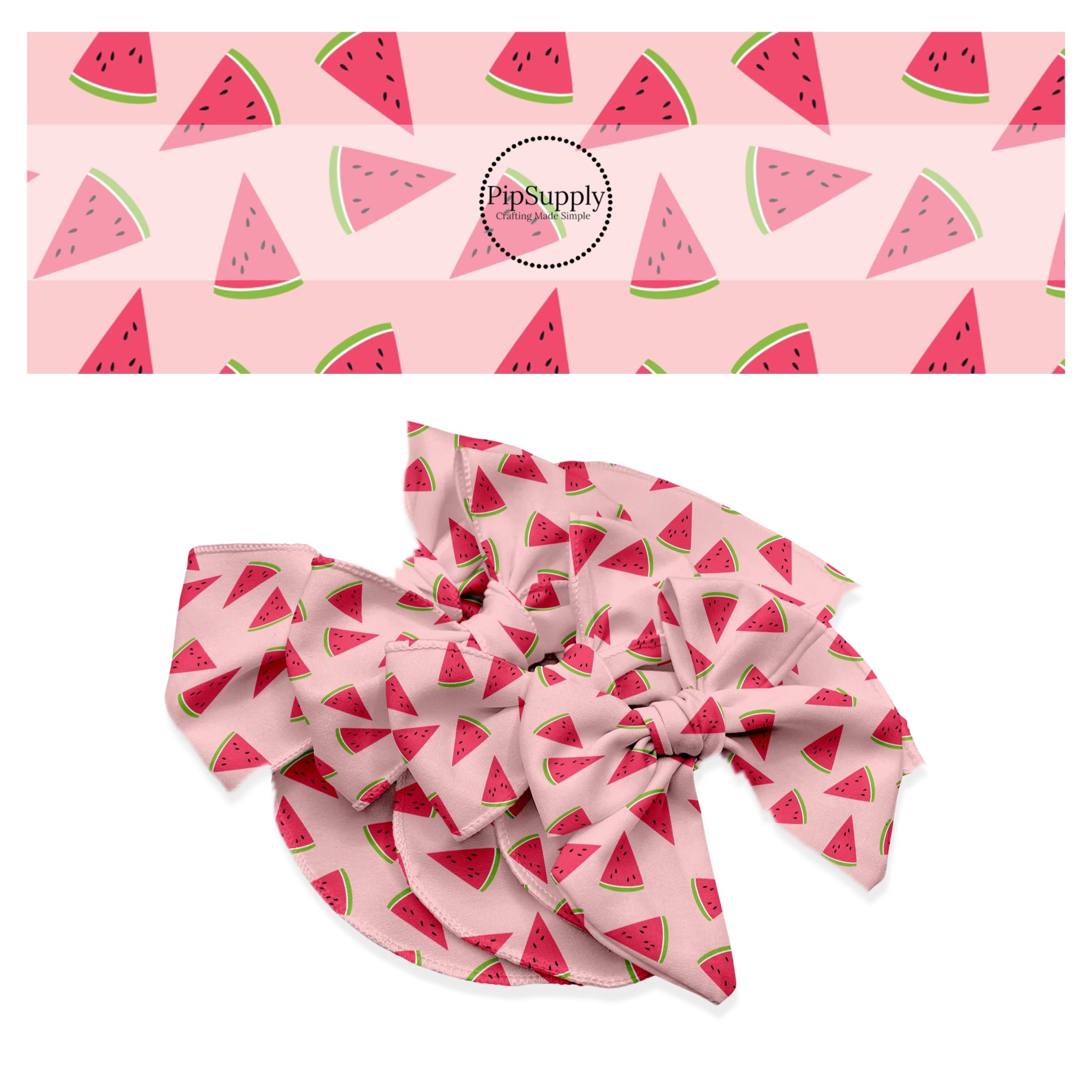 Summer Fruit Hair Bow Strips - Watermelon Slices Hair Bow Strips – Pip ...
