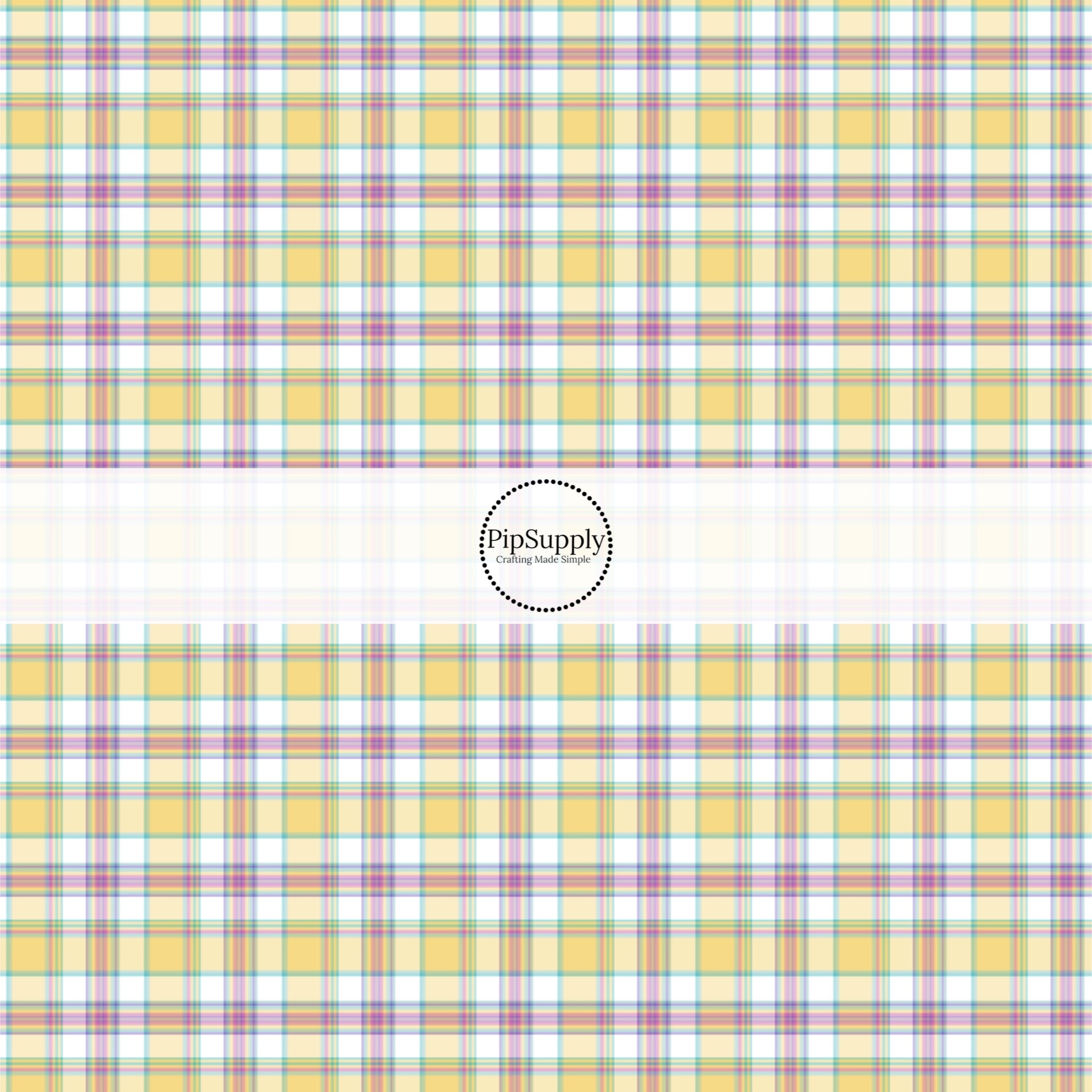 Spring Gingham Fabric By The Yard - Yellow Spring Tartan Fabric By The ...