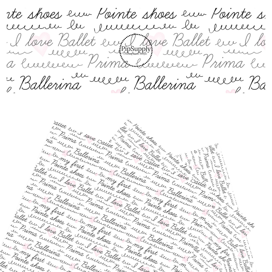 Cursive Ballet Writing Faux Leather Sheet - Ballet Dance Faux Leather ...