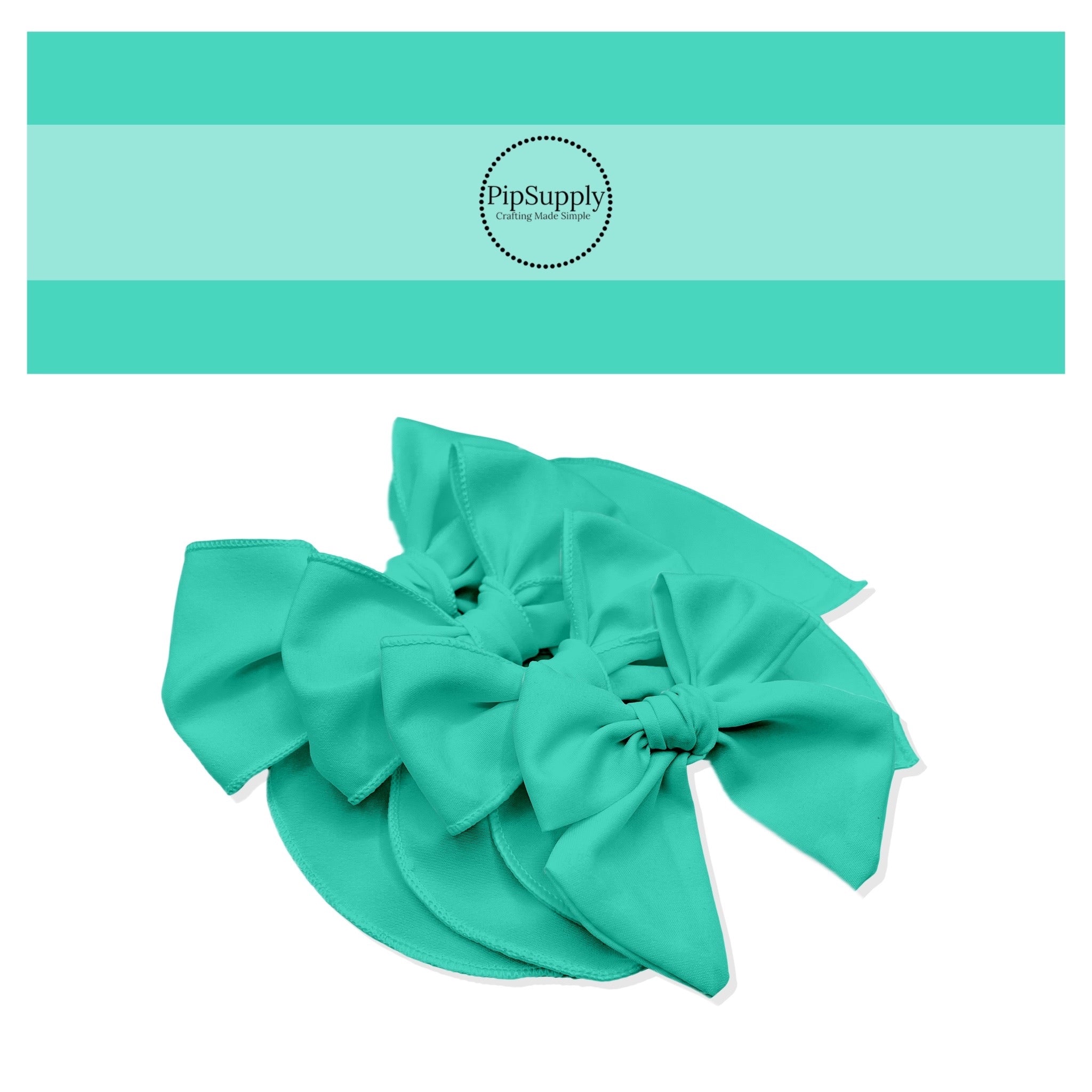 Bright Summer Blue Green Solid Bow Strips - Turquoise Bow Strips ...