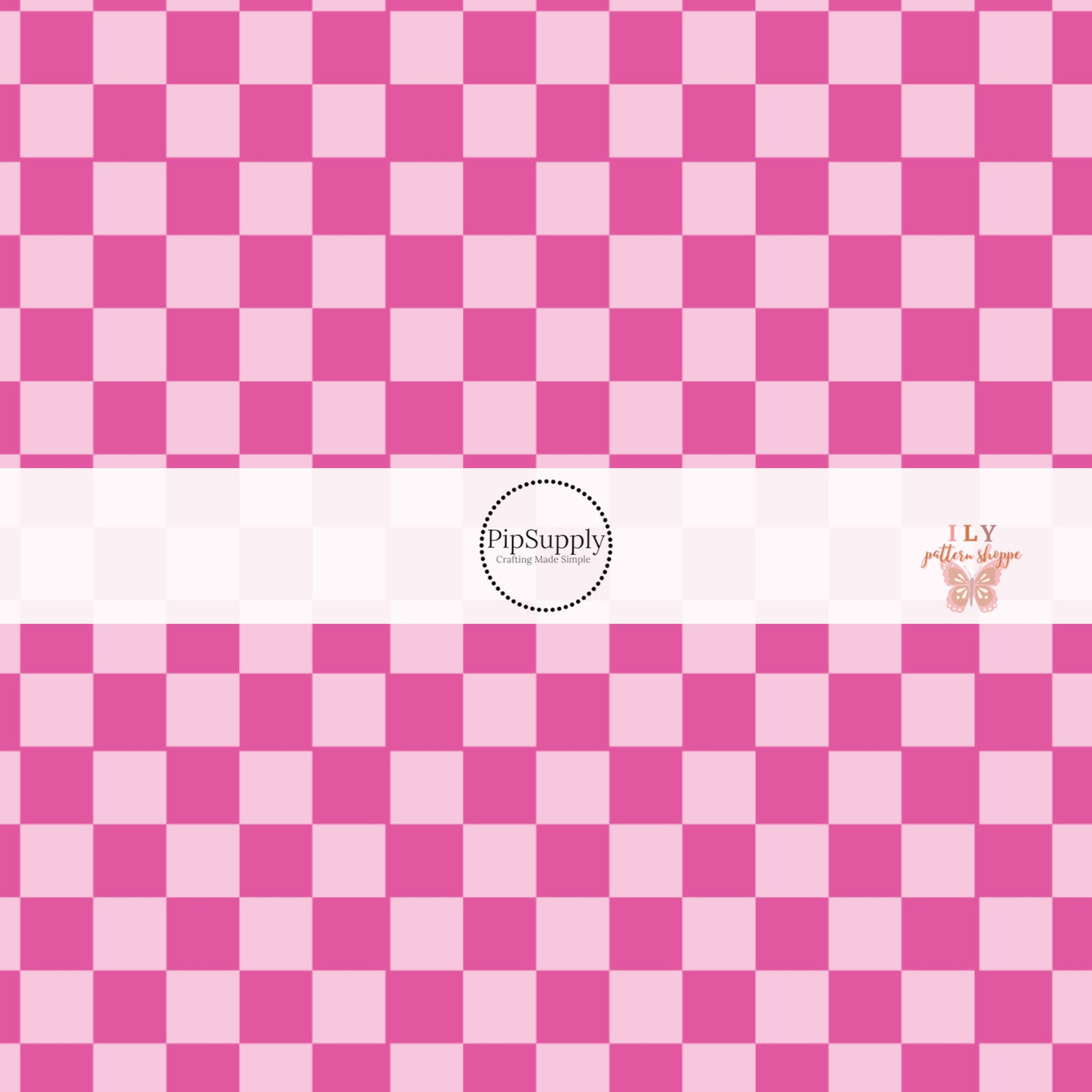 Hot Pink and Light Pink Checker Print Bow Strips - Groovy Checkered Bow ...