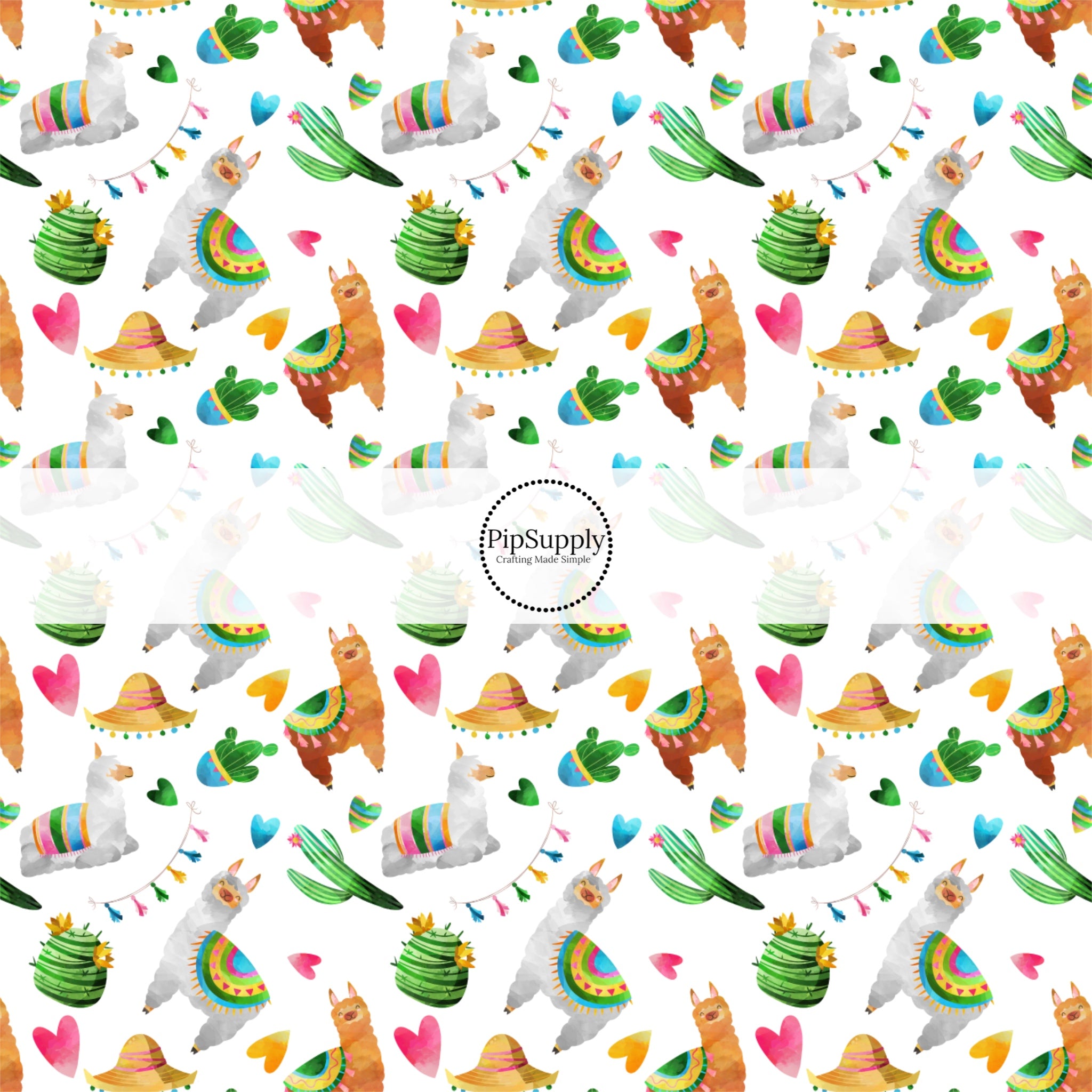 Lamma Cinco De Mayo Fabric By The Yard - A Whole Llama Fun Fabric ...