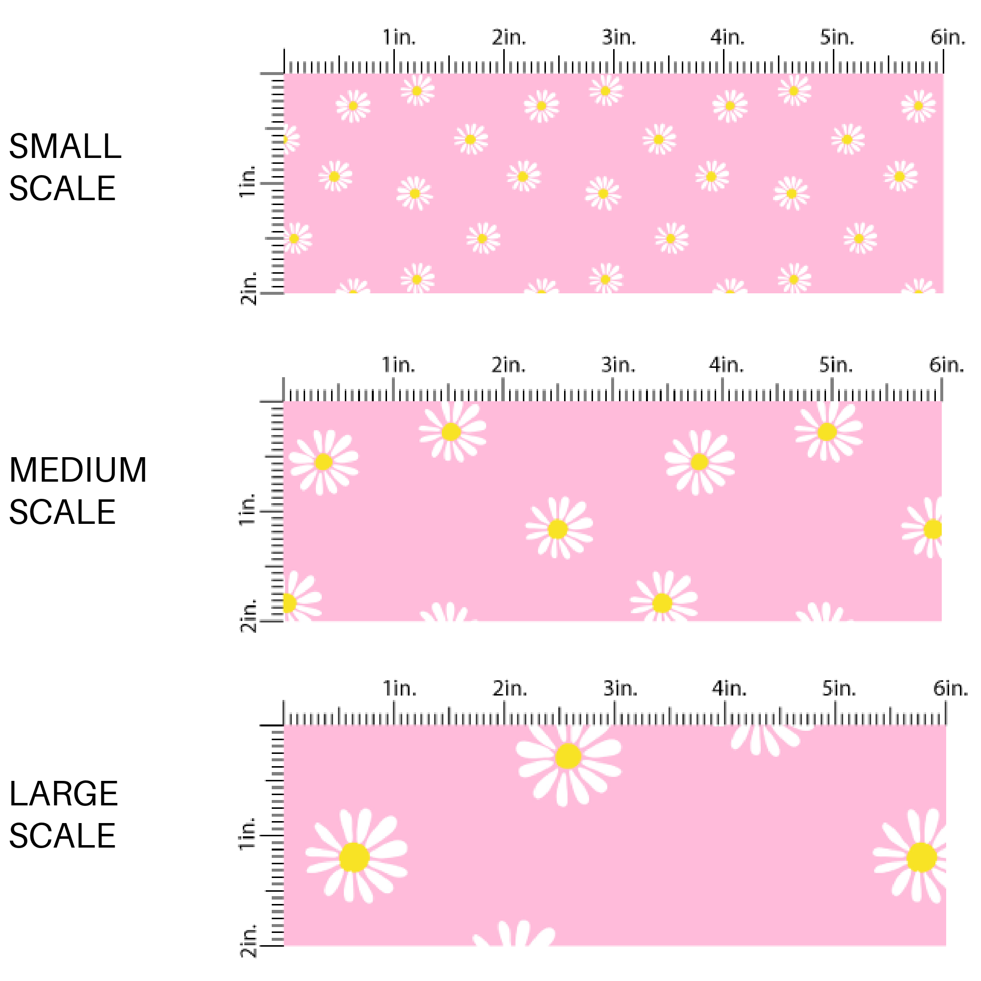 Pink Fabric with White Daisies Fabric by the Yard - Light Pink Daisy ...