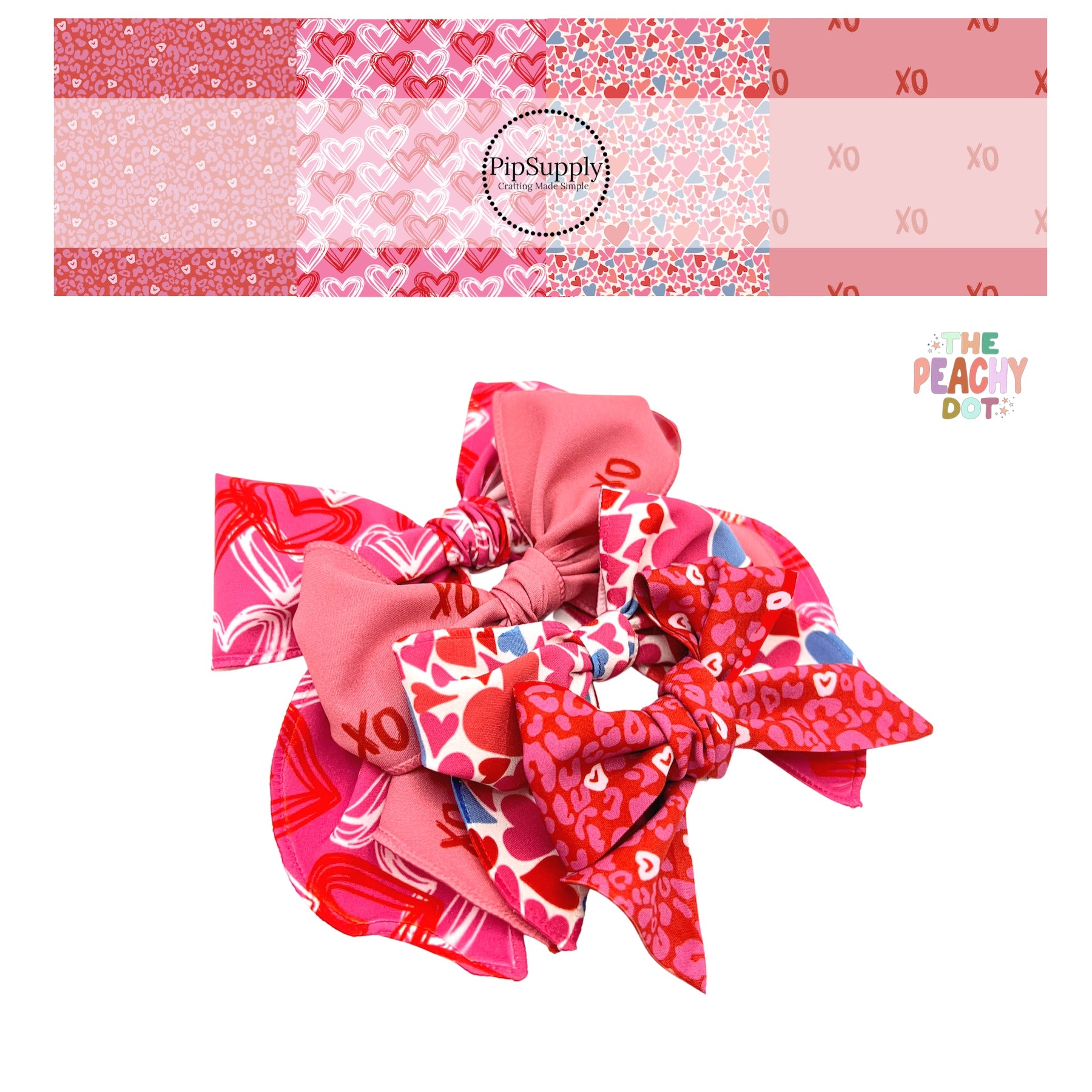 Valentines Bow Strips - No Sew Hair Bows - The Peachy Dot Bow Strips ...
