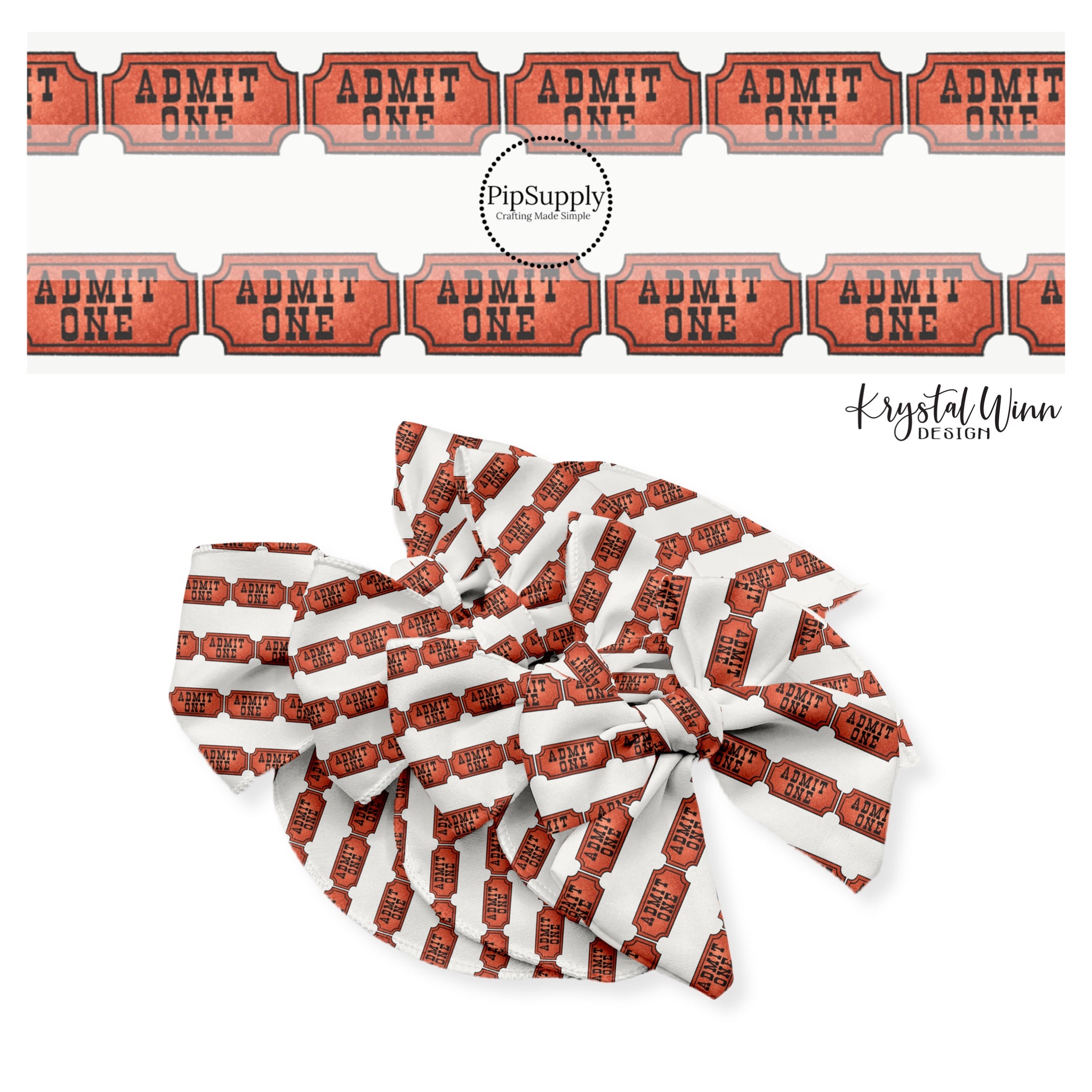 Carnival Tickets Bow Strips - Admit One Ticket Bow Strips - Carnival ...