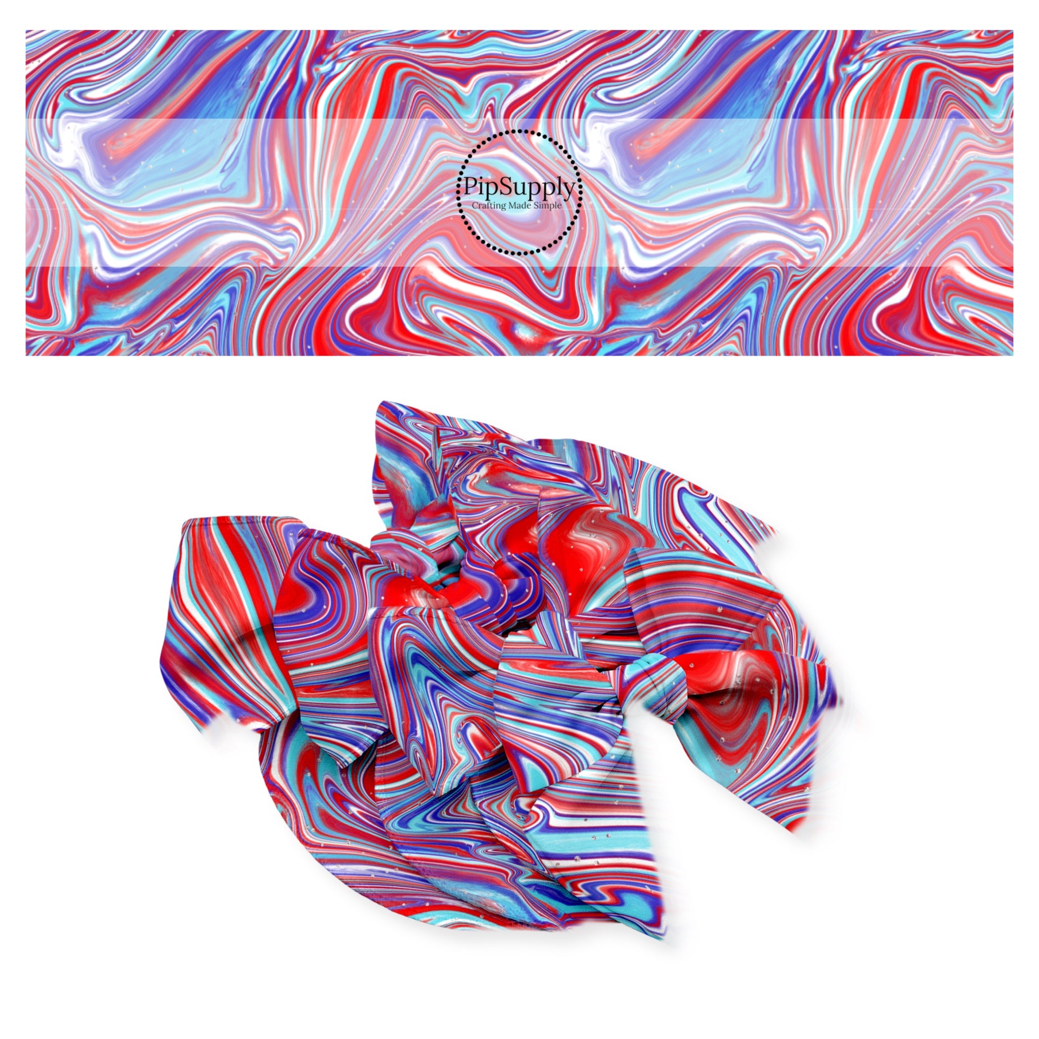 Patriotic Marble Bow Strips - 'Merica Marble Bow Strips - Fourth of ...