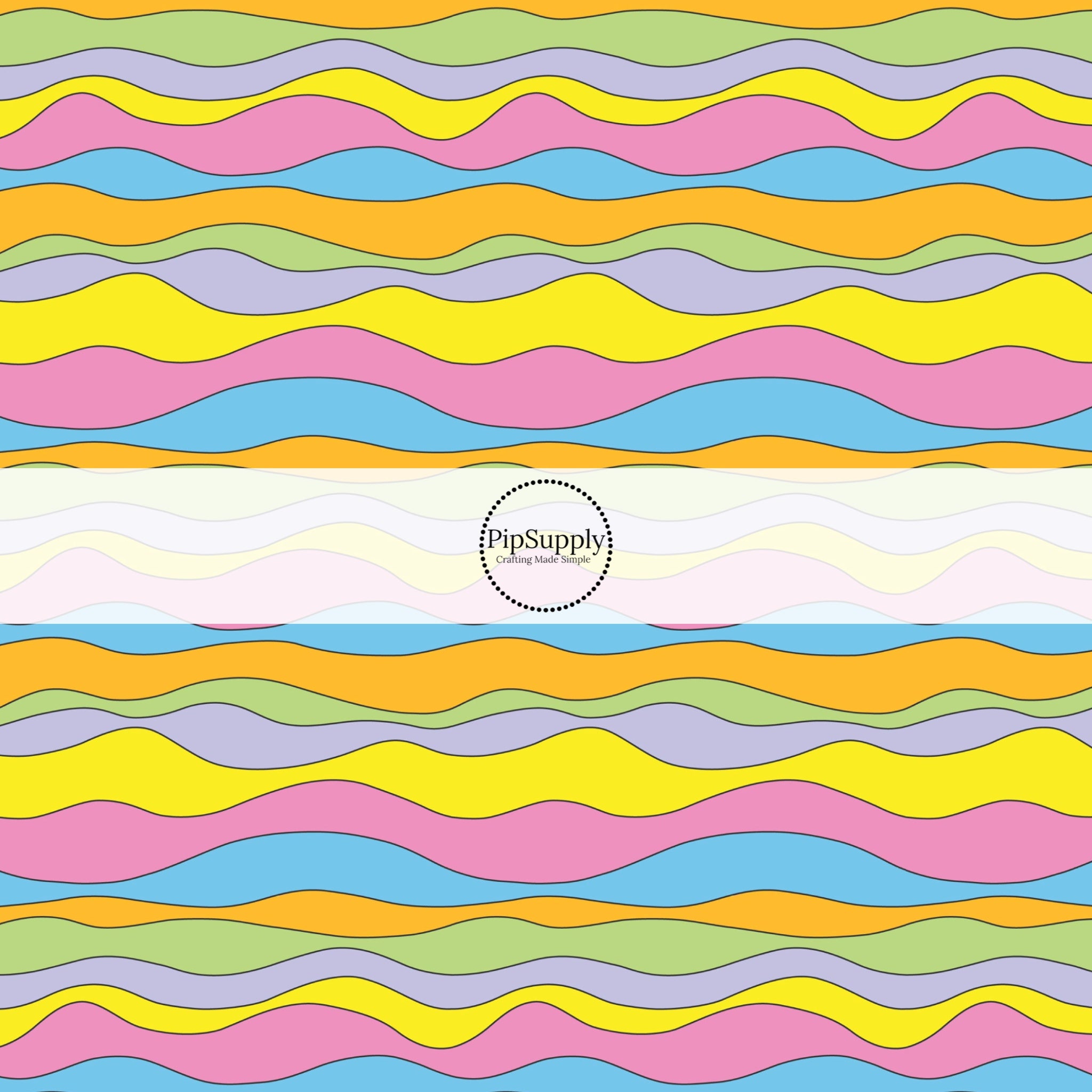 Colorful Wavy Pattern Bow Strips - Colorful Waves Bow Strips - Reading ...